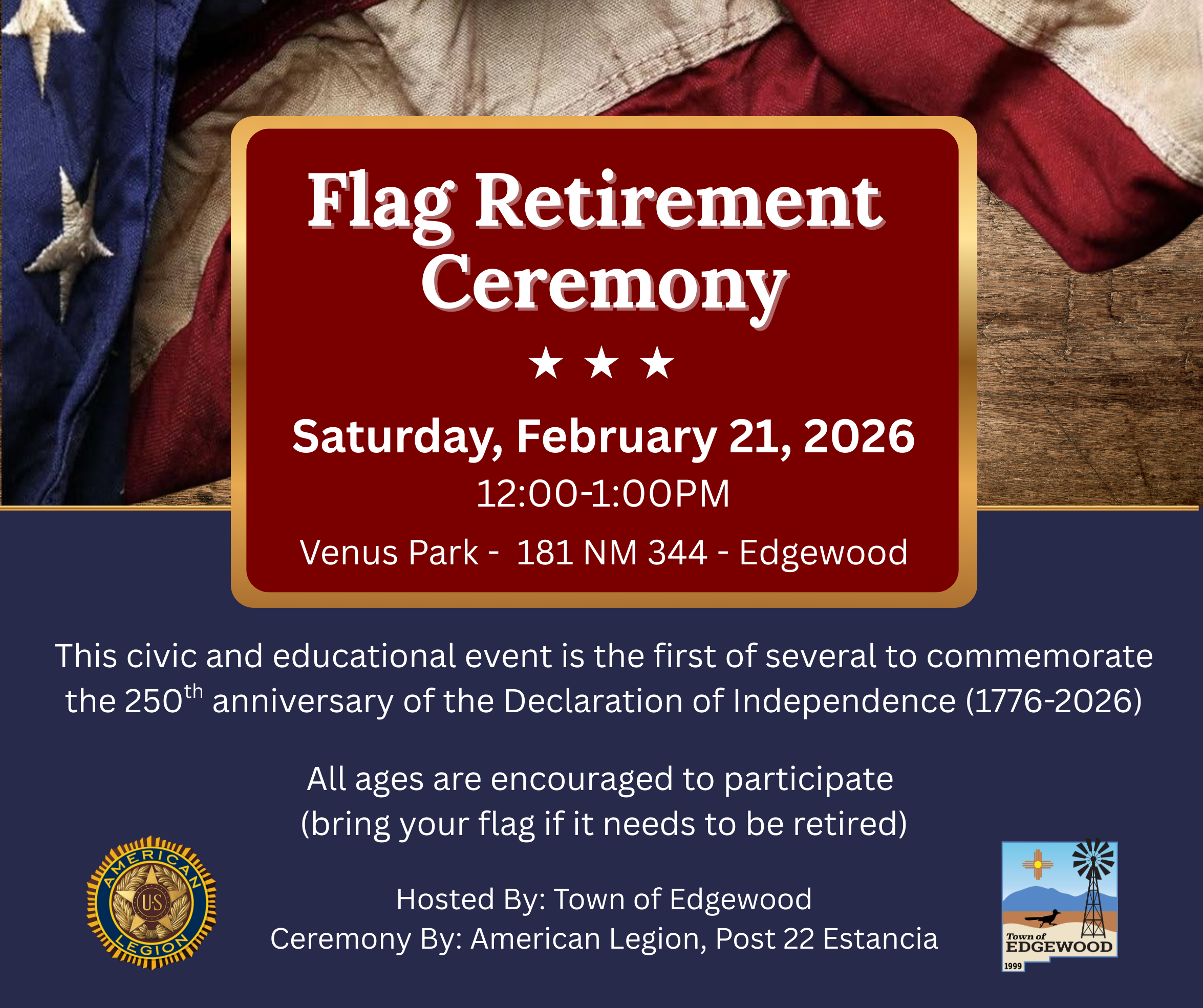 Flag Retirement Ceremony | Edgewood, New Mexico